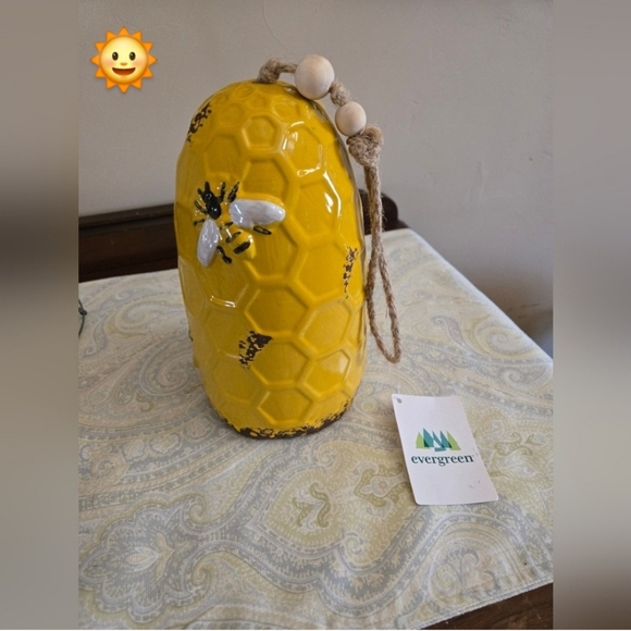 Accents | New Evergreen 825inches Yellow Porcelain Bell Wind Chime Bee ...